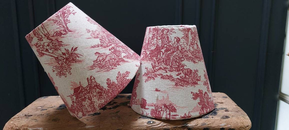 Classic Red french Toile Candle Clip Lampshade/Wall Lights/Chandelier ...